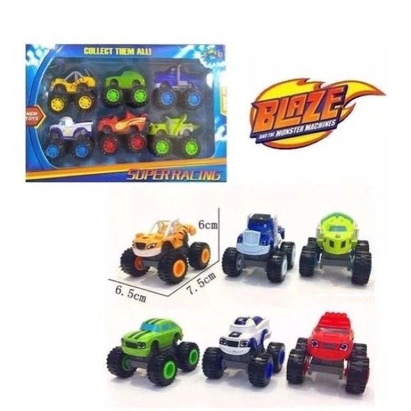6 Carrinhos De Fricçao Blaze Monster Machine Racer Brinquedo | Shopee ...