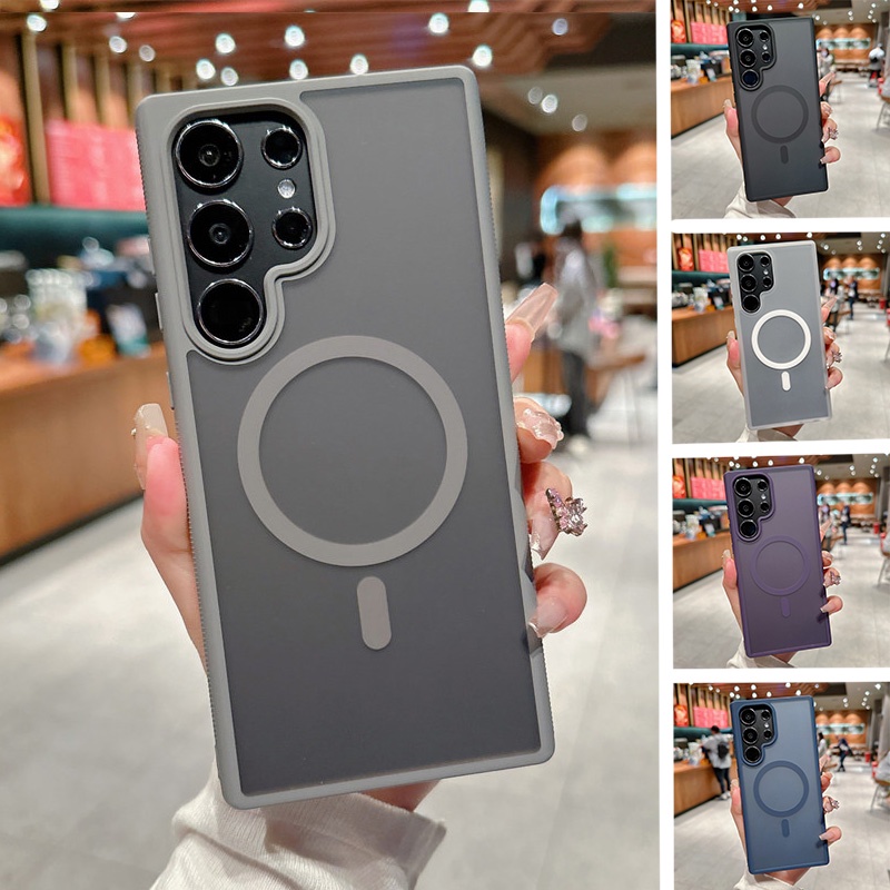 Estojo De Luxo Para Carregamento Sem Fio Magnético À Prova De Choque Samsung Galaxy S22 S23 S24 ...