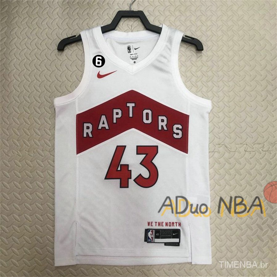 Hot Pressed Masculino Camisa Toronto Raptors #43 Pascal Siakam branco DE Basquete 2023 NBA ...