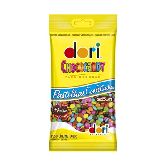 Pastilhas Coloridas de Chocolate tipo Disqueti Sortidas 80g | Shopee Brasil