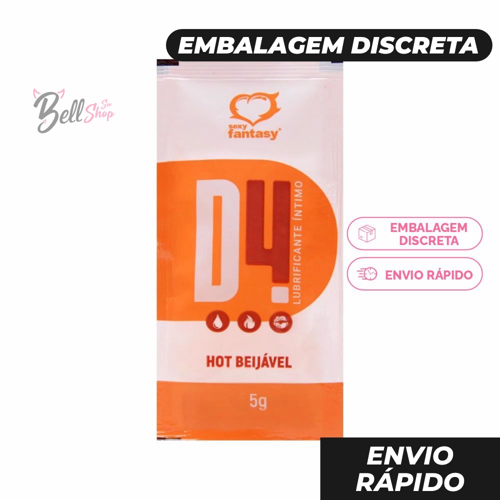D4 Sachê Lubrificante Íntimo 5g Hot Sexy Fantasy | Shopee Brasil