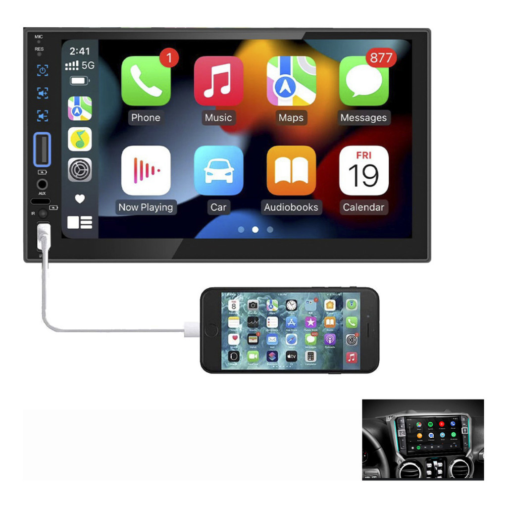 Multimidia 7 Polegadas central com Android Carplay 7 Pol Central MULTIMIDIA HOMOLOGADA ANATEL ...