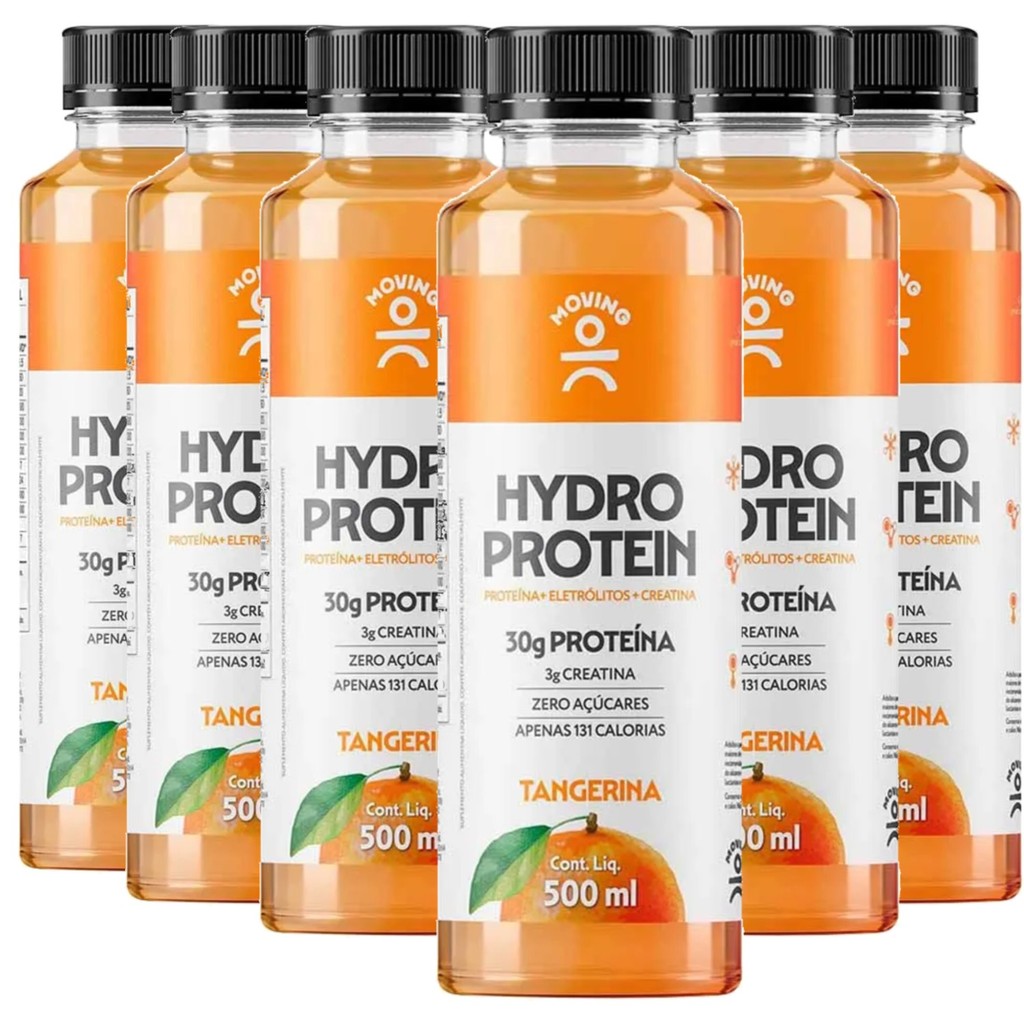 Kit c/ 6und Bebida MOVING Hydro Protein Tangerina 500ml | Shopee Brasil