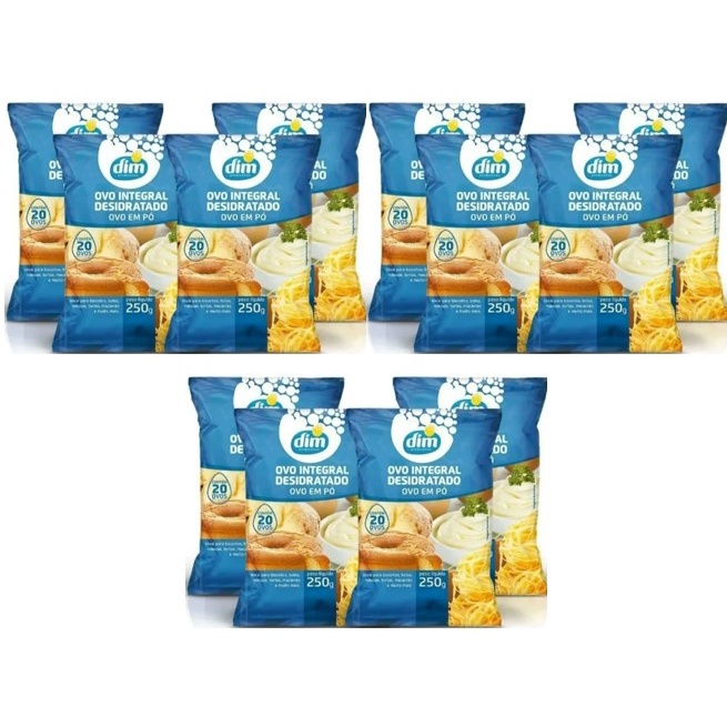 Kit 12 pacotes Ovo Integral Pasteurizado Desidratado DIM 250 gr ...