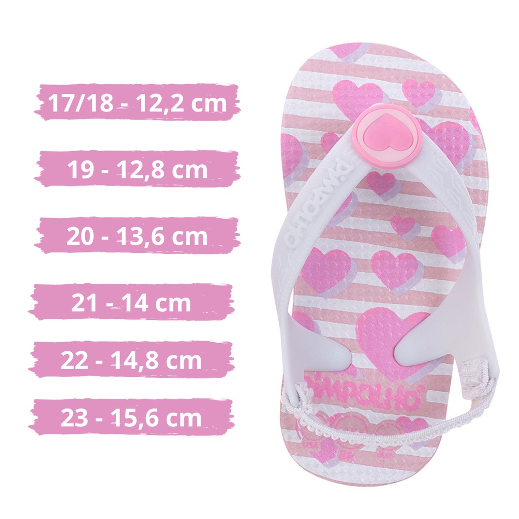 Chinelo Bebê Infantil c/Elástico Calçado Pimpolho Menina Tam 17 a 23 ...