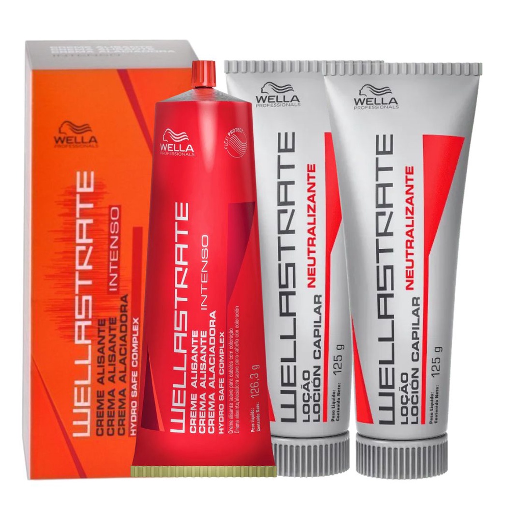 Kit Wellastrate Creme Alisante Para Cabelo Intenso + 2 Neutralizante ...