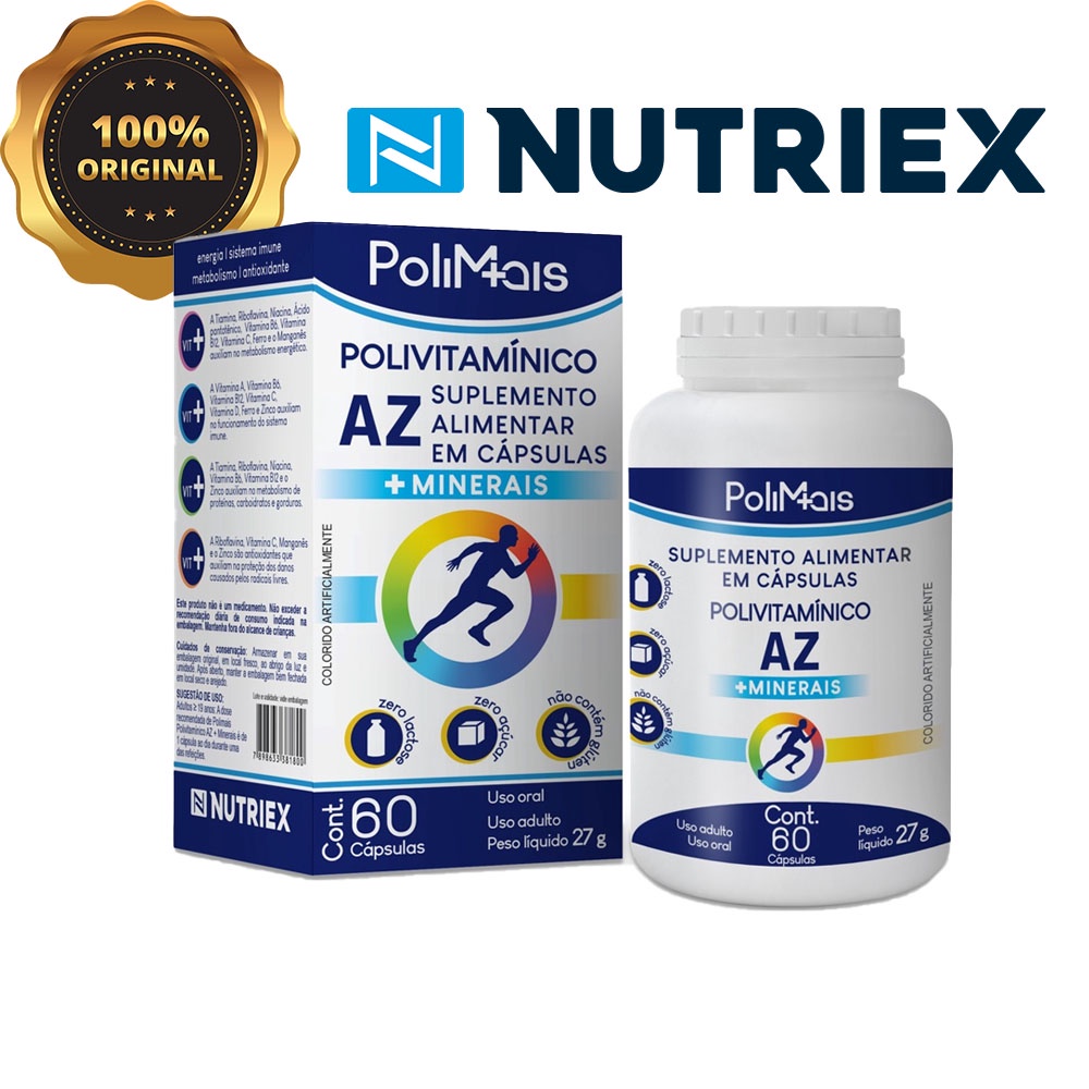 Polimais A-Z 60 Caps Imunidade Energia Metabolismo | Shopee Brasil