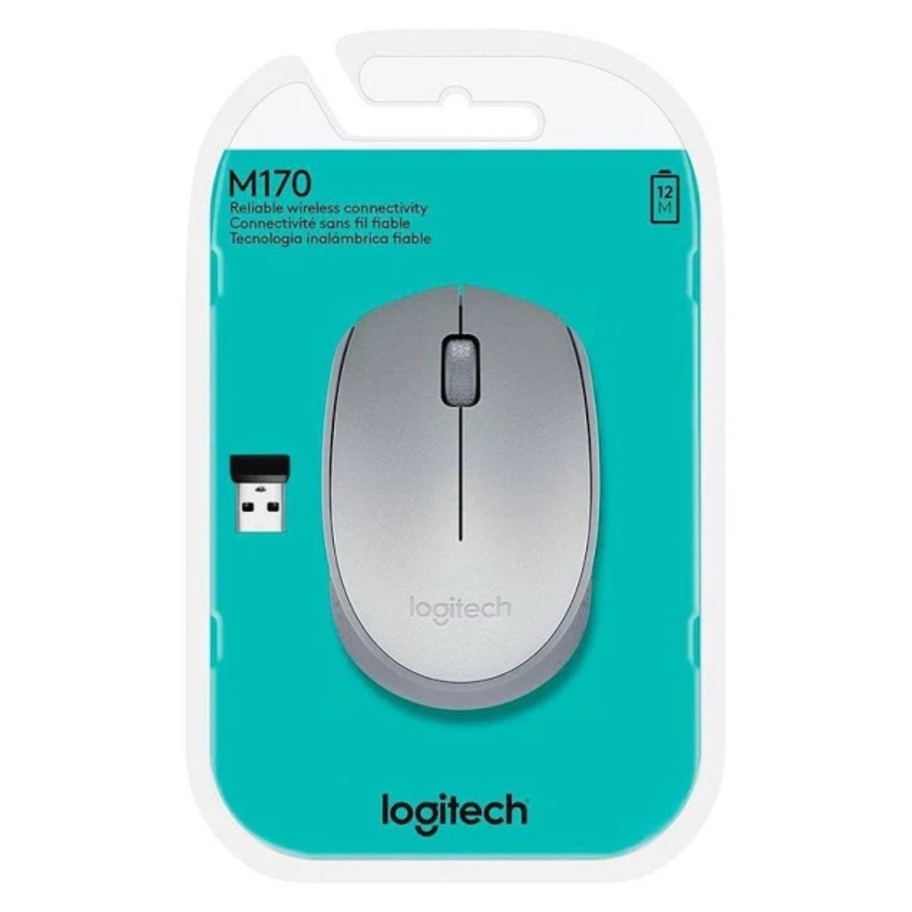 Mouse Usb Sem Fio M170 1000Dpi Prata - Logitech | Shopee Brasil