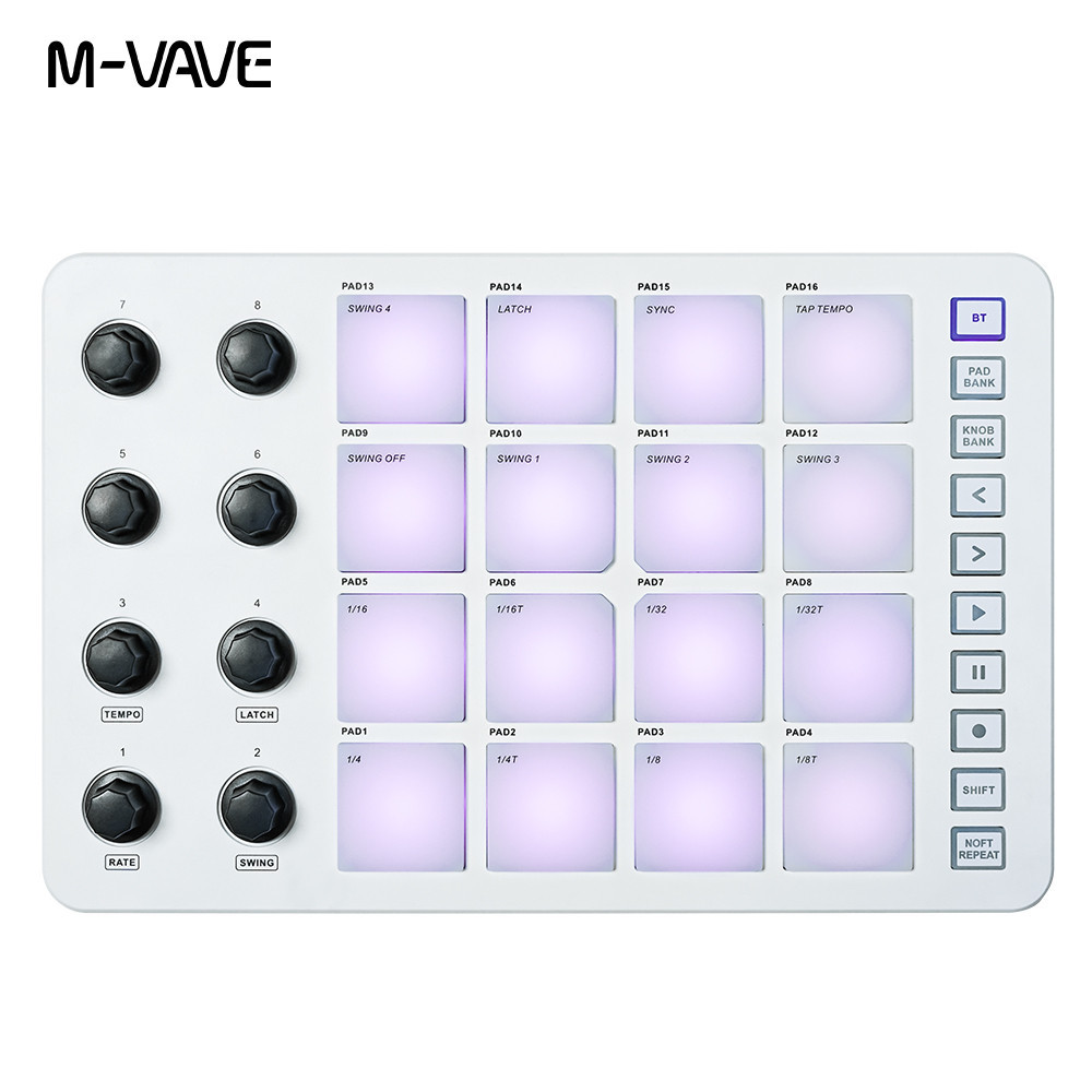 M-VAVE SMC-PAD LaunchPad USB-C E design Portátil Controlador MIDI Sem ...