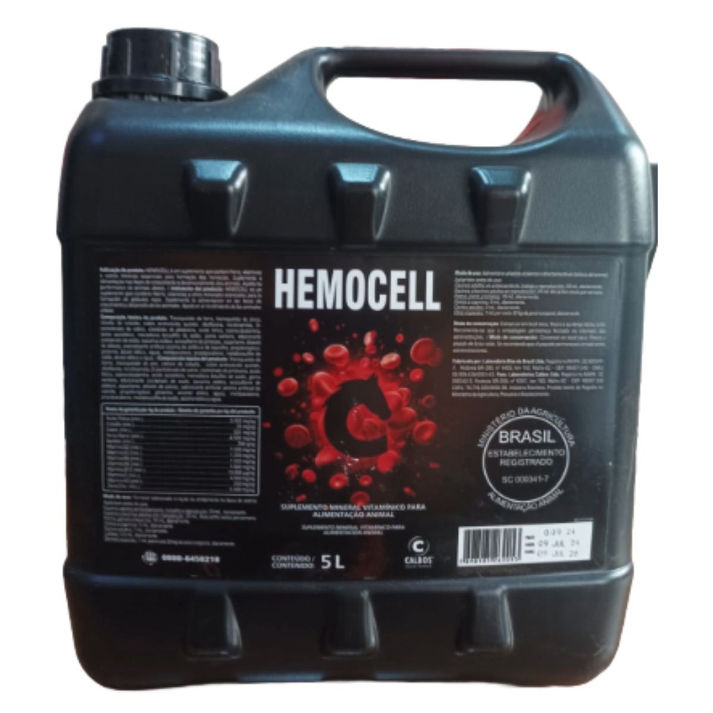 Hemocell Gl 5 Lt - Calbos ( Aumento De Hemácias Em Equinos ) | Shopee ...