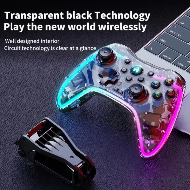 New Transparent Adjustable RGB Glare Lights bluetooth Gamepad ...
