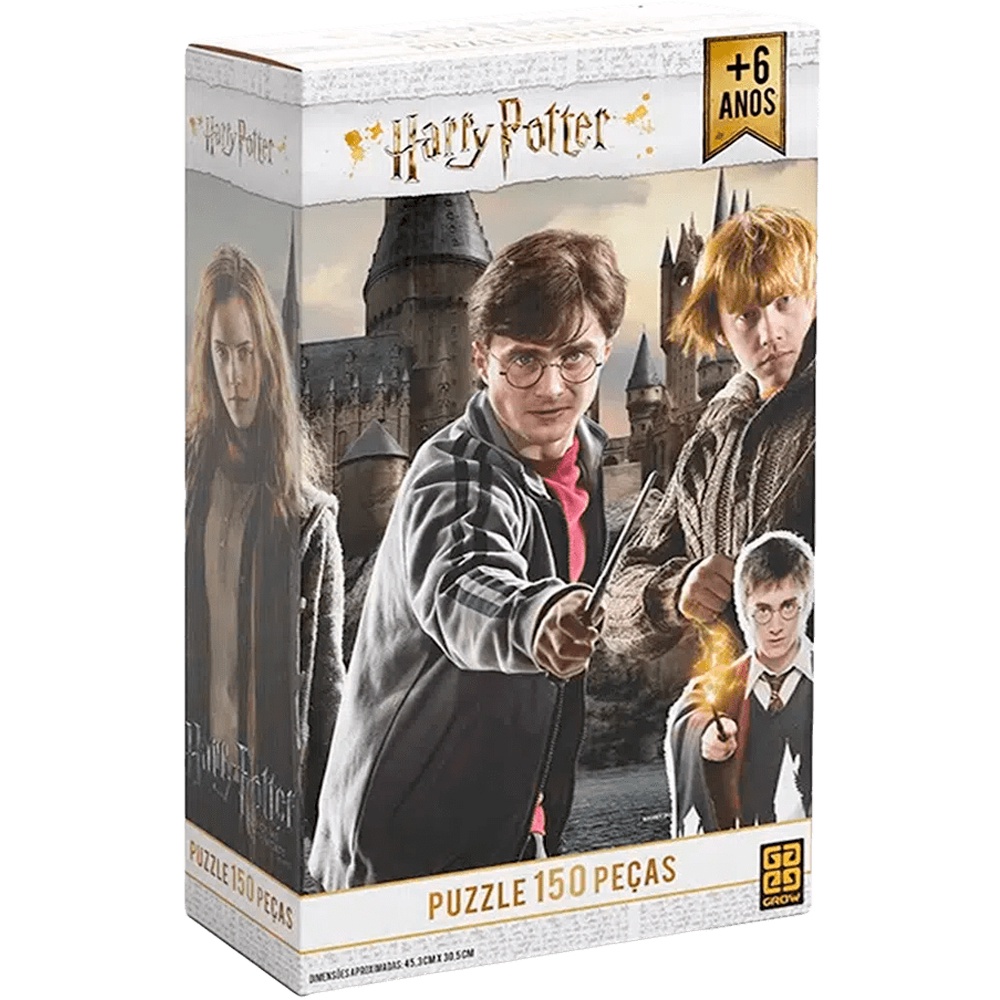 Jogo De Quebra-Cabeça Grow 150 Peças Harry Potter Ron Weasley Hermione ...
