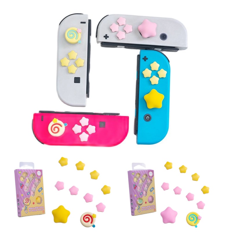 Kirby Super Star ABXY Botão Autocolante Joystick Tampa De Aderência ...