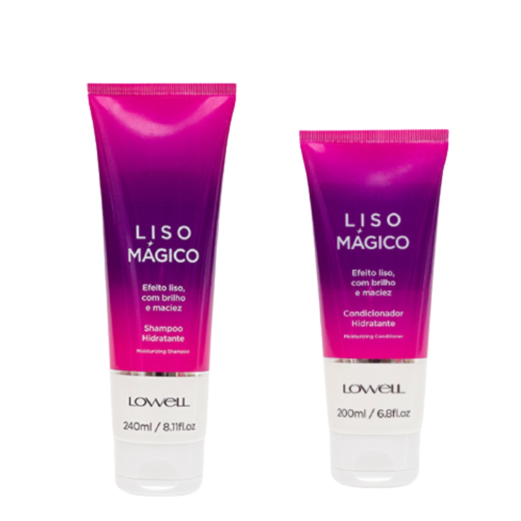 Kit Liso Mágico Lowell Shampoo 240ml Condicionador 200ml Fios Mais ...