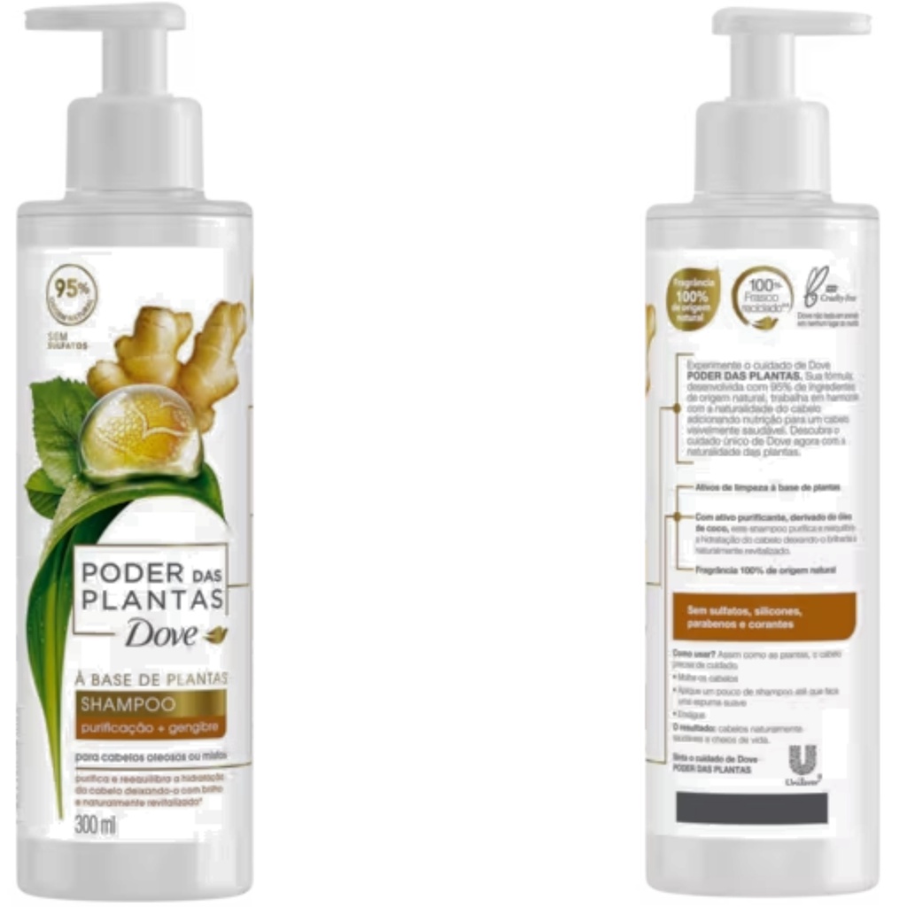 Shampoo Poder das Plantas Purificação + Gengibre Dove 300ml Dove ...
