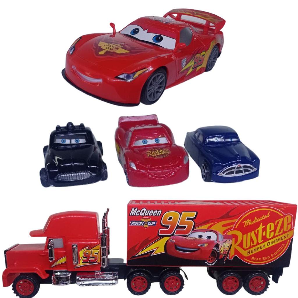 Kit Relâmpago McQueen Caminhão e Carros Fricção 5 Peças | Shopee Brasil
