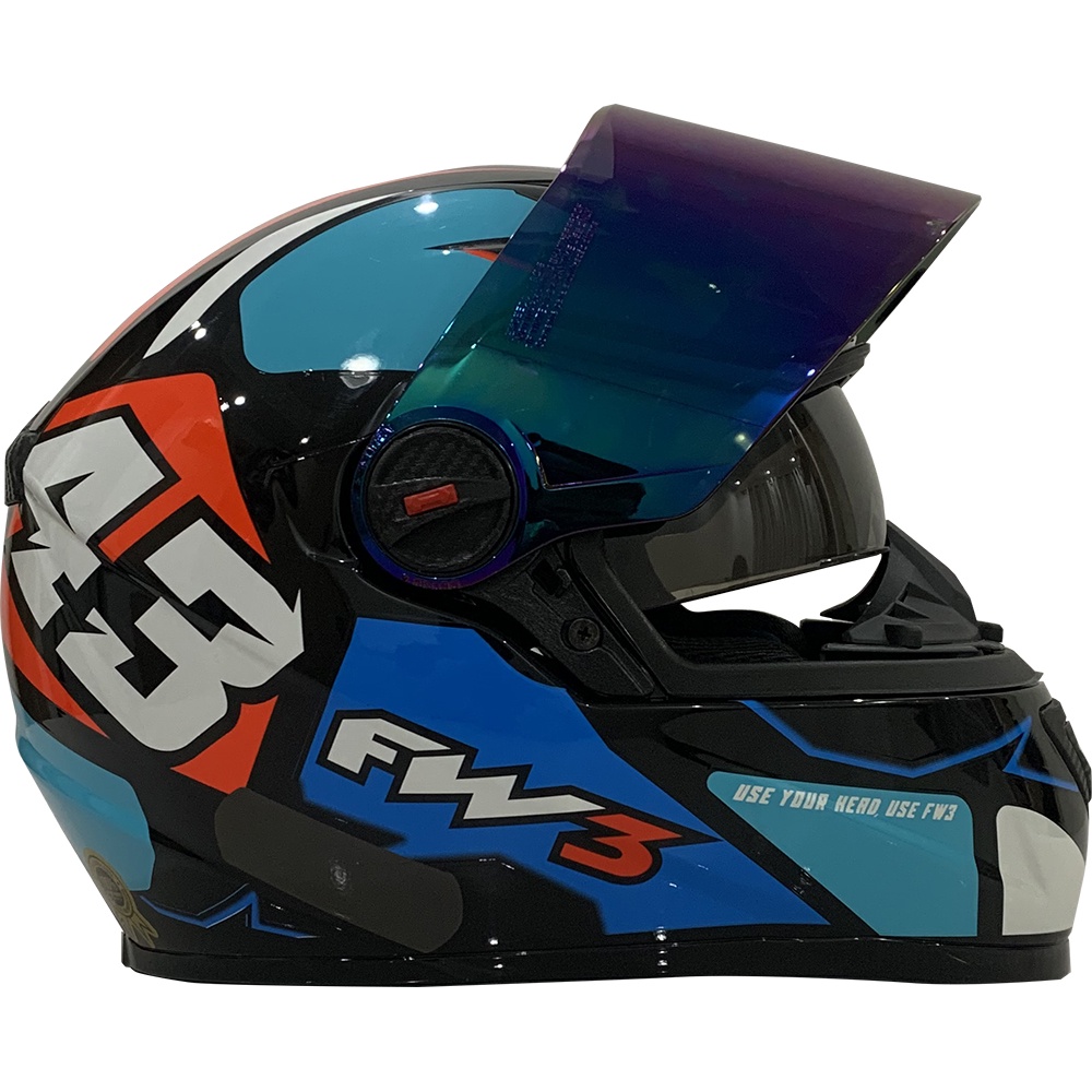 CAPACETE FW3 GTX 43 COM OCULOS INTERNO E VISEIRA CAMALEÃO EXTRA | Shopee Brasil