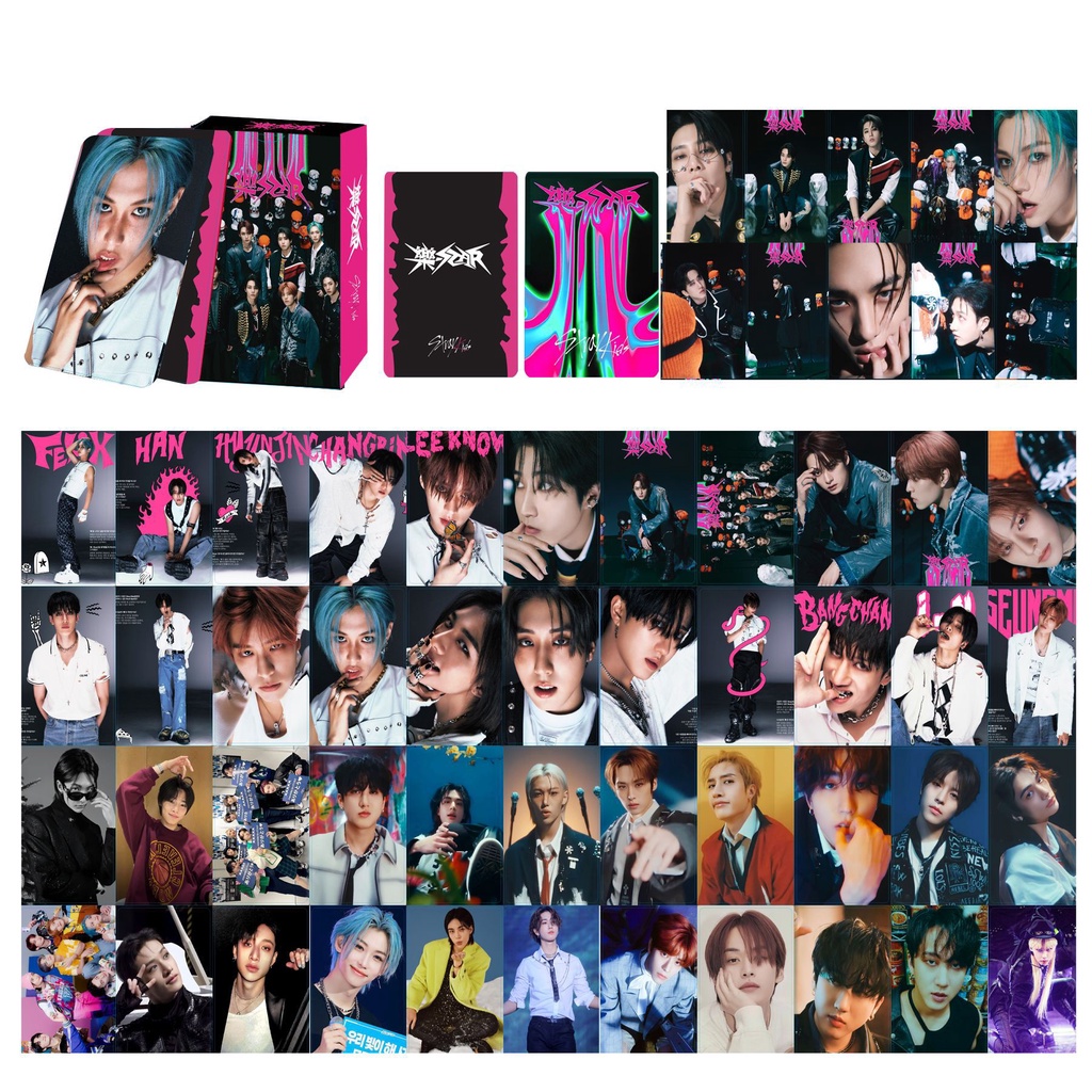 55pcs STRAY KIDS Lomo cards Perfect Day 2024 SEASON’S GREETINGS Rock STAR Album HYUNJIN FELIX ...