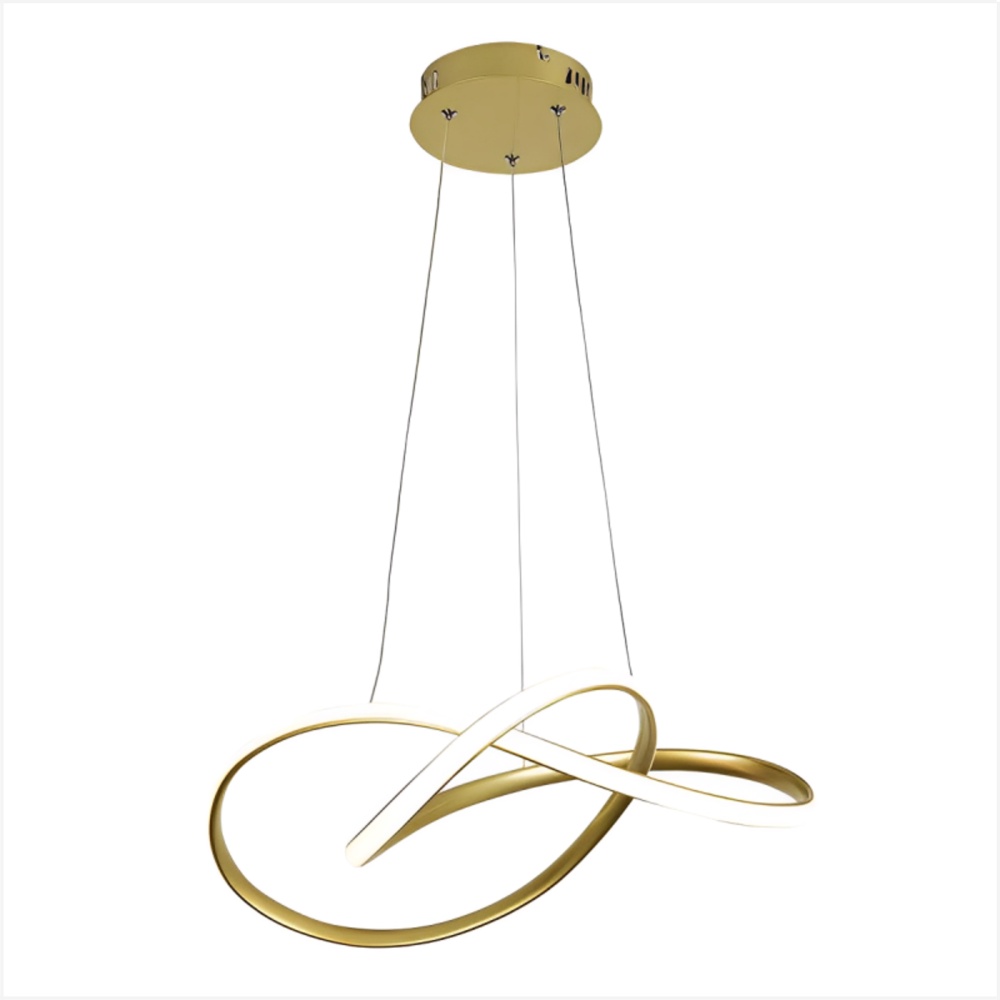 Luminária Pendente Kuala Lustre Dourado Moderno Led Infinito Design ...