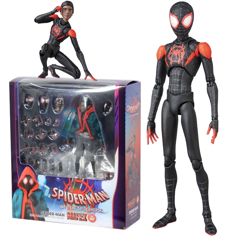 MAFEX 107 SPIDER MAN Miles-VERSE Anime Action Figures Toys Collectable ...