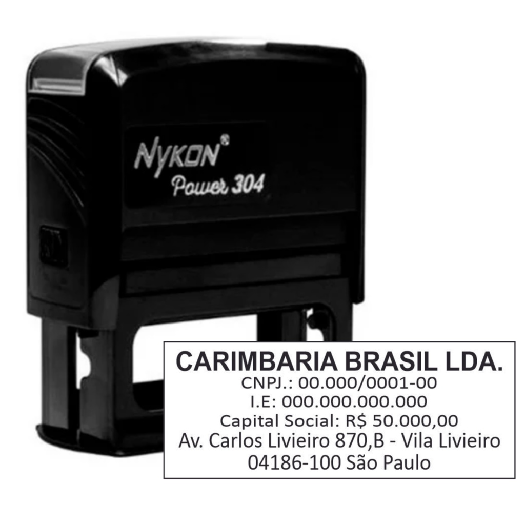 Carimbo 59x23mm - Carimbo dados empresa - Nykon 304 | Personalizado ...