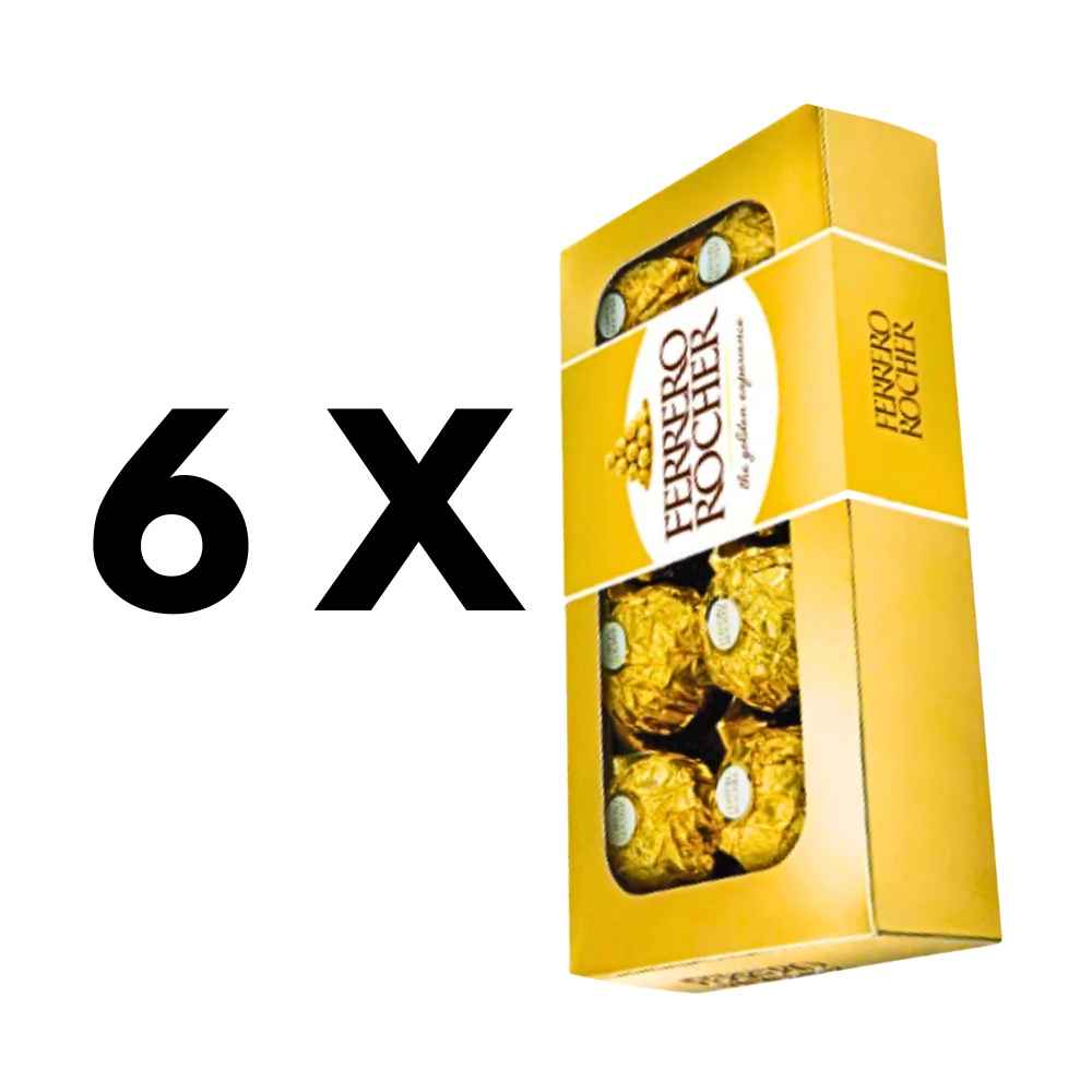 Chocolate Ferrero Rocher T8 - 6 Caixas Com 8 Bombons Cada | Shopee Brasil