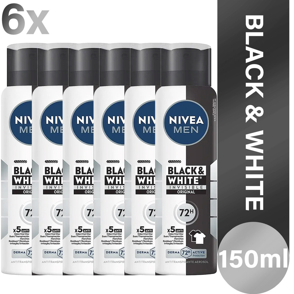 Desodorante Nivea Men Black & White Invisible Masculino 72hs Aerosol ...