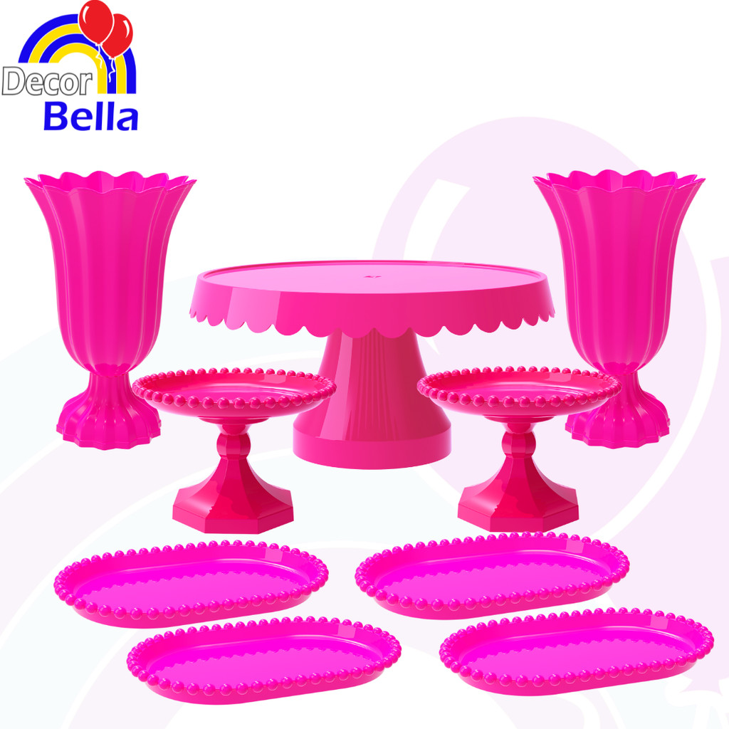 Kit de Festa com 1 Boleira Popi Plus, 2 Vasos Popi, 2 Mini Boleiras ...