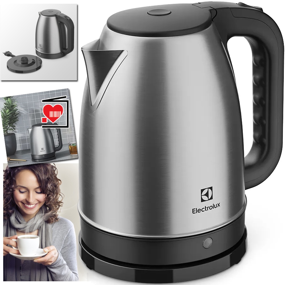 Chaleira Elétrica Jarra Garrafa Bule EEK10 Black Decker Inox 1,8 Litros Desligamento Automático ...