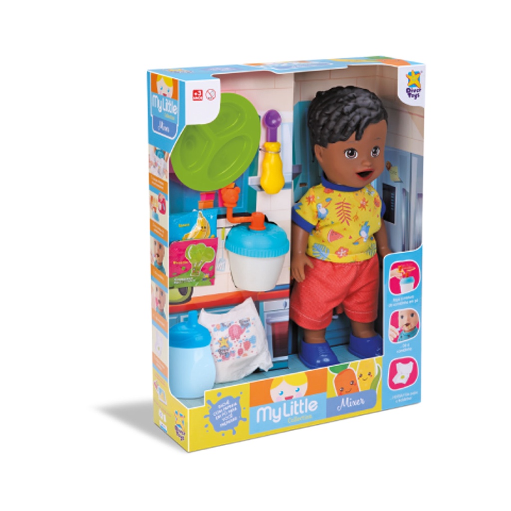 Brinquedo Boneco Infantil Original My Little Collection Mixer Boy Negro ...
