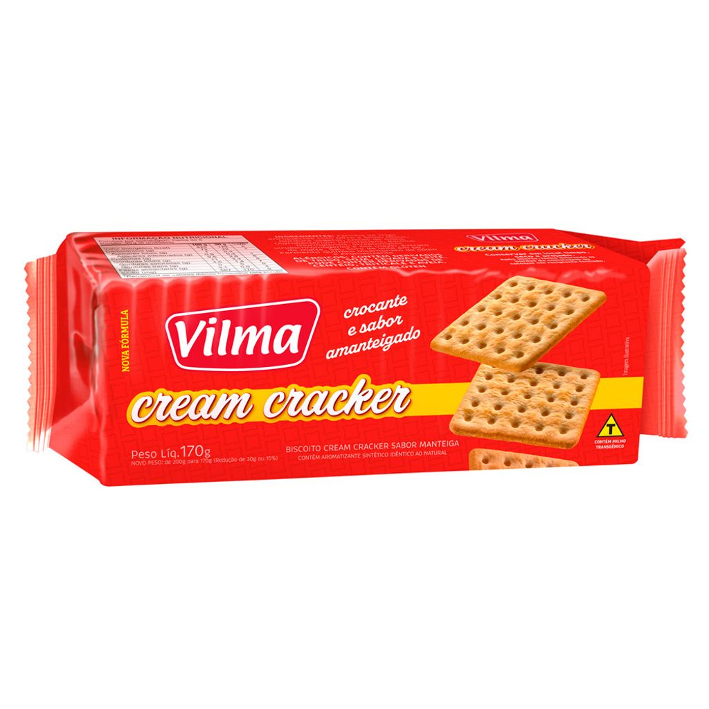 Biscoito Vilma Cream Cracker Sabor Manteiga 170g | Shopee Brasil