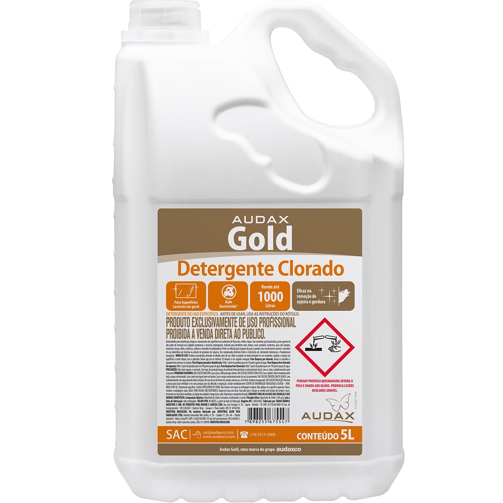 Detergente Clorado Gold - Galão 5L | Shopee Brasil