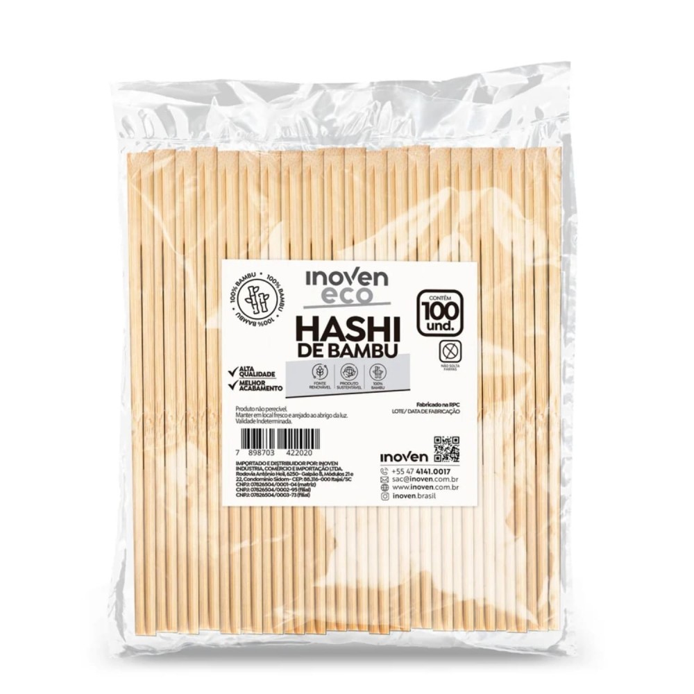 Hashi De Bambu Ecologico 50 Pares - 100un | Shopee Brasil