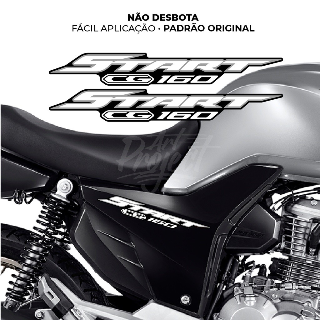 Kit Adesivos/Faixas CG Start 160 2022 - Branco e Prata | Shopee Brasil