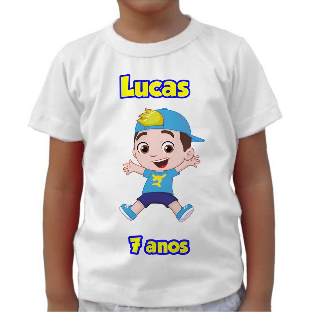 Camisa personalizada infantil Lucas Neto e Gi | Shopee Brasil
