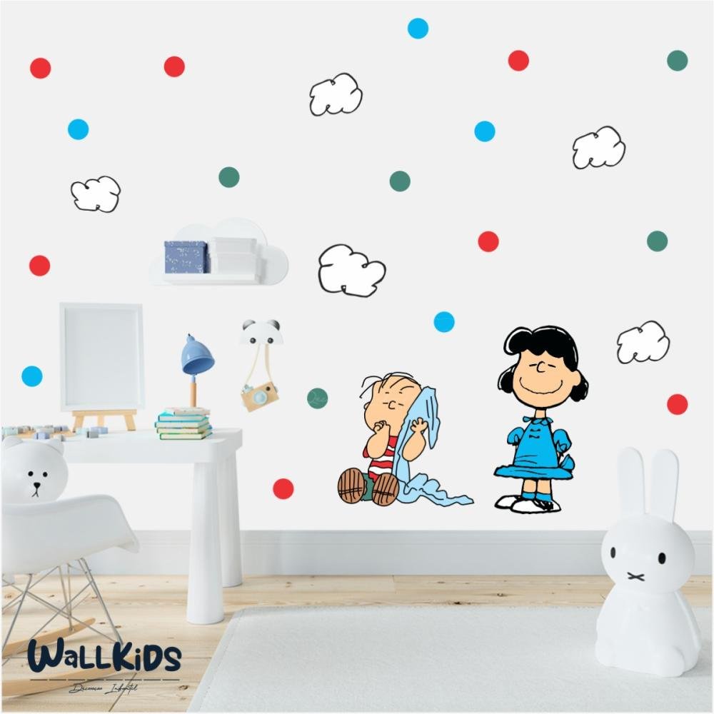 Adesivo kit infantil parede Peanuts Linus Lucy | Shopee Brasil