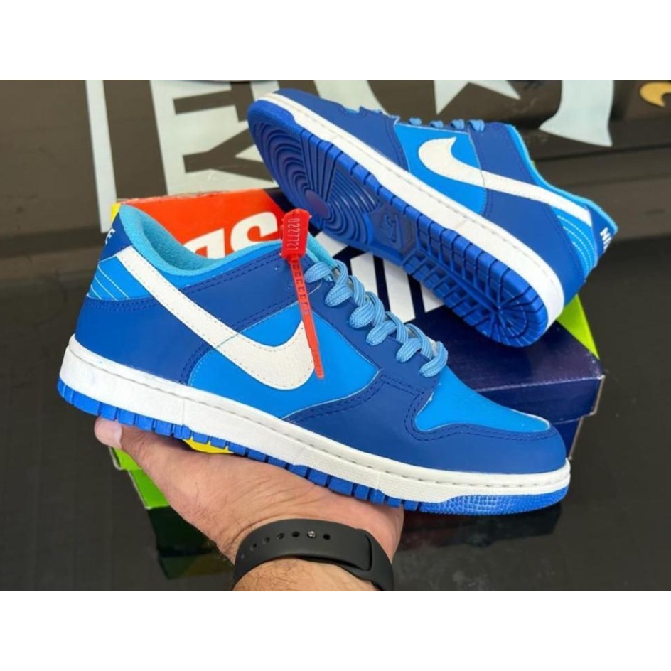 NIKE DUNK LOW AZUL BEBE E AZUL ESCURO UNISSEX | Shopee Brasil