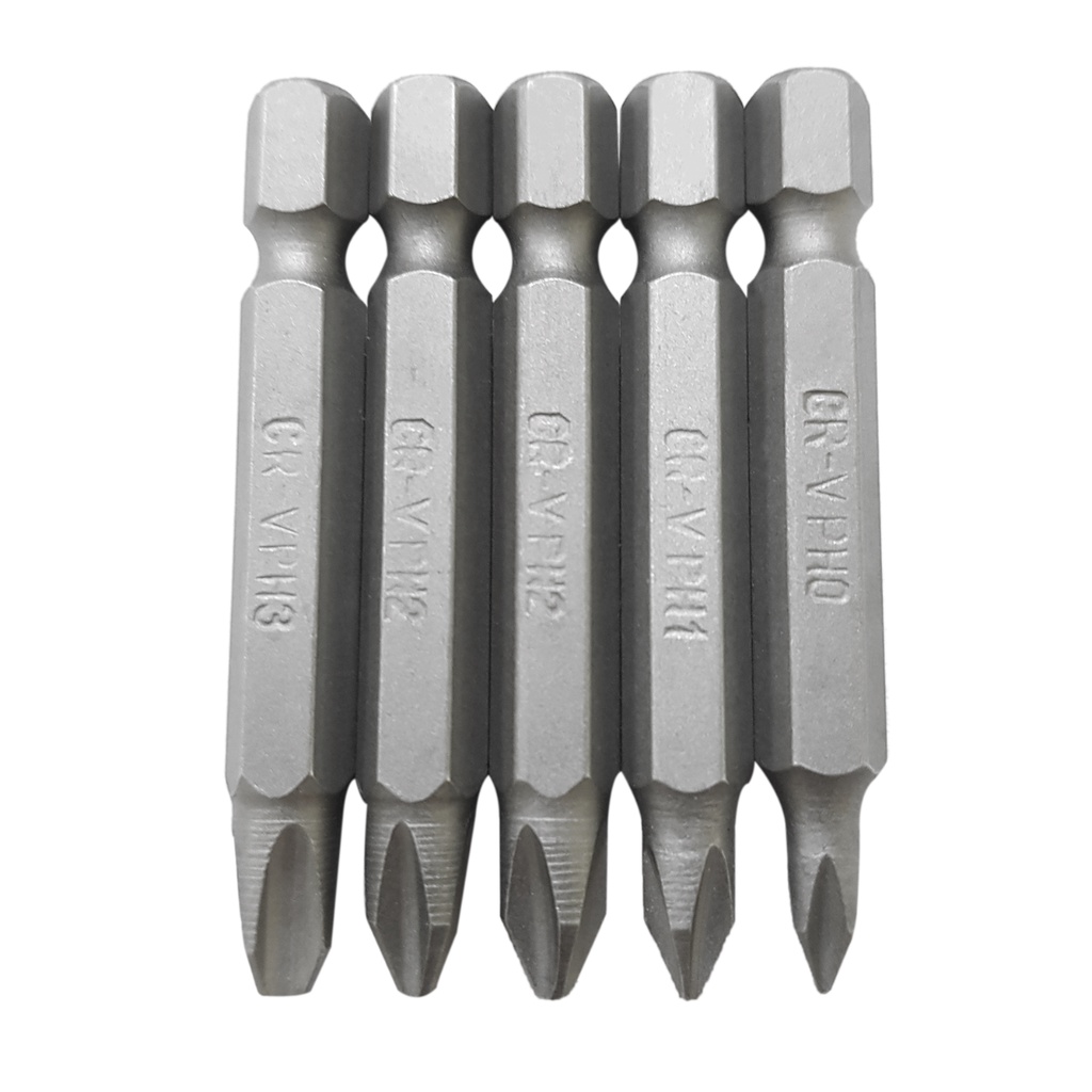 Jogo 5 peças Bits Philips Longo Aço Parafusadeira 50 mm 5 cm | Shopee ...