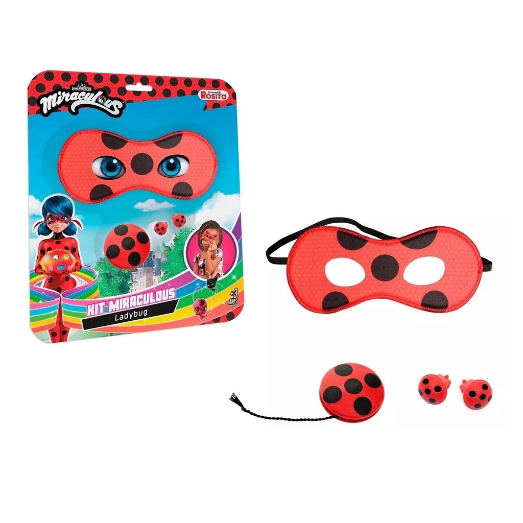 Kit Miraculous Ladybug Com Máscara, Ioiô E Brincos - Rosita | Shopee Brasil