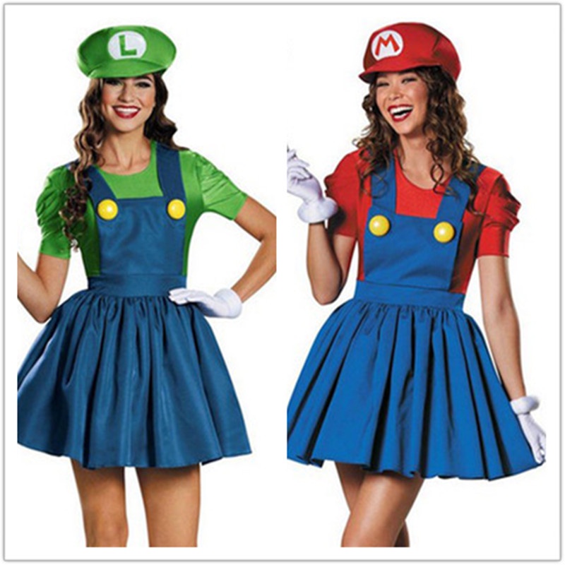 Super Mario Trabalhador Trajes Halloween Anime cos Super Mario Mulheres ...