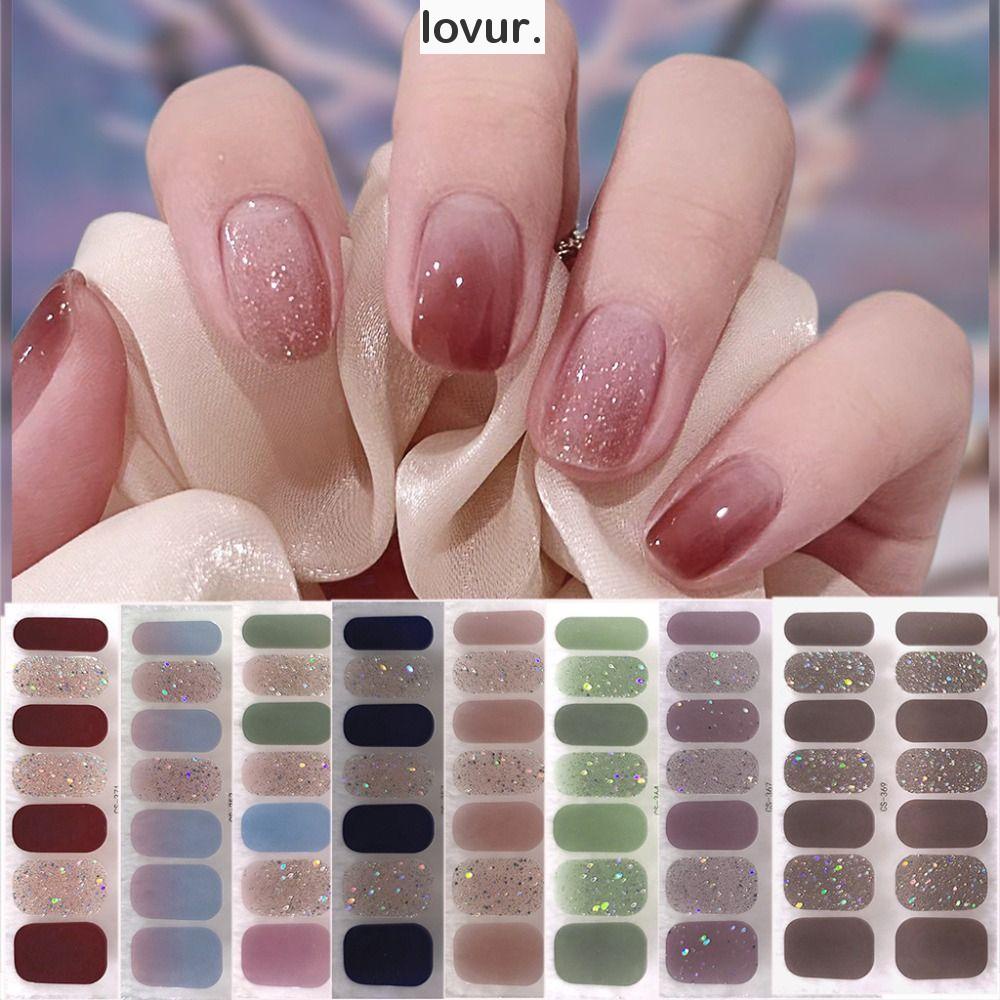 LOVUR 14 Dicas De Tiras De Esmalte De Gel , Adesivos De Unhas Simples ...