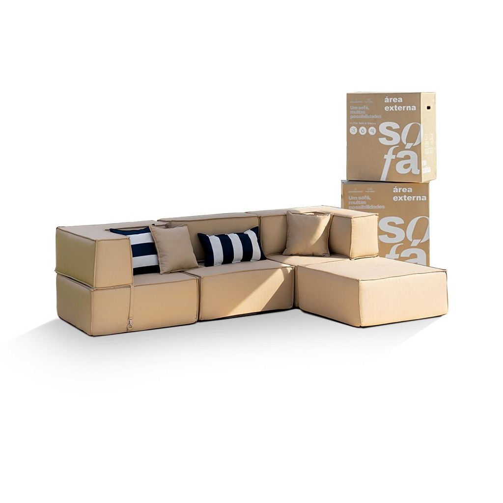 Sofá Na Caixa Modular Zimma® Área Externa 4 lugares | Shopee Brasil