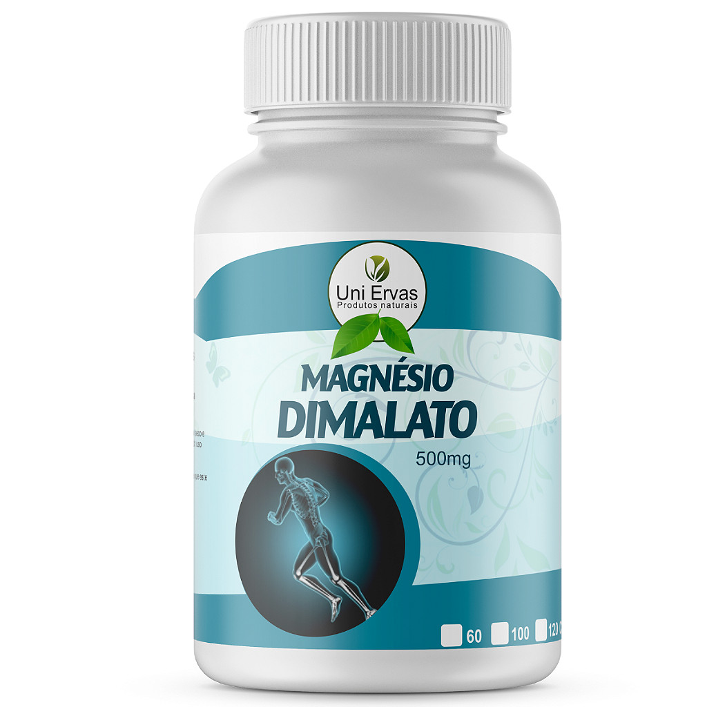 MAGNESIO DIMALATO 500mg 120 CAPSULAS | Shopee Brasil