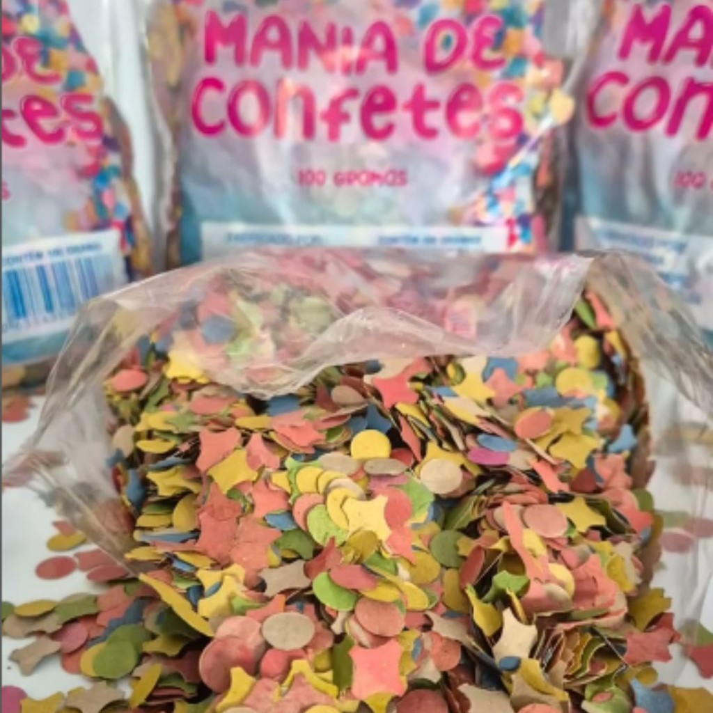 Kit 10 Pacotes Confete Colorido 100g Carnaval Folia festas bloquinho ...