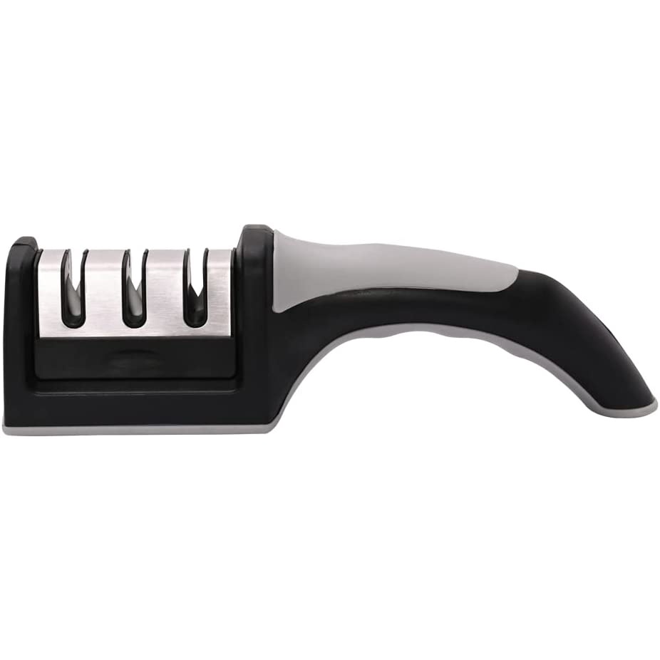 Amolador Facas Profissional 3 Cortes Inox Base Emborrachada | Shopee Brasil