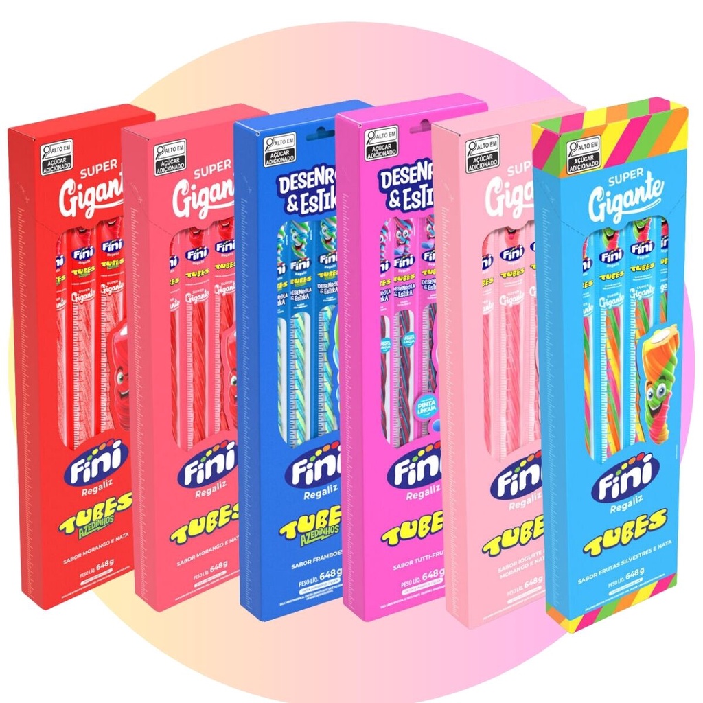 Bala Fini Tubes Desenrola e Estika com 24 unidades de 27g Fini | Shopee ...