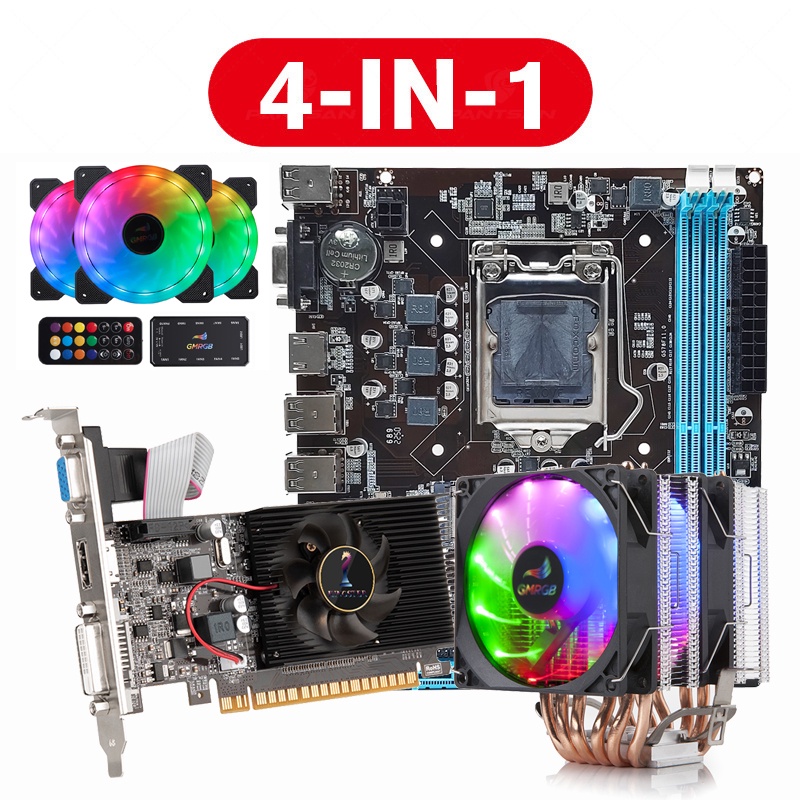 LGA1155 Desktop Computer Assemble Kit （H61 Motherboard + Placa de vídeo ...