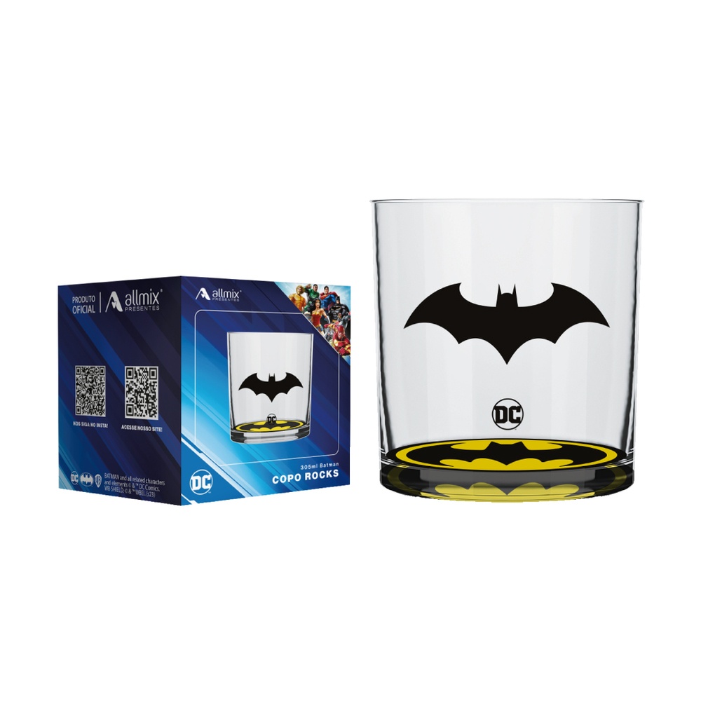 Copo de Whisky (Uísque) do Dc Legendary Batman 305 Ml + Caixa Presente ...