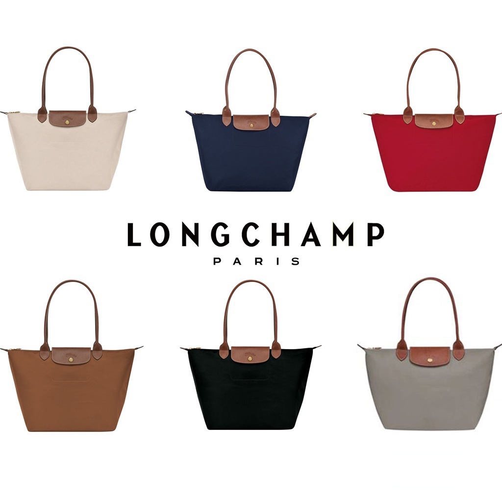 Bolsa longchamp Le Pliage À Prova D'água Alça Longa M * L Sacola De ...