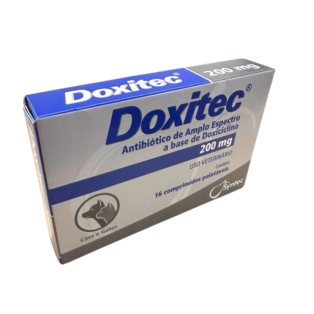 Doxitec 200mg 16 comp para Cachorro Gato Pet Original Syntec Doença do ...